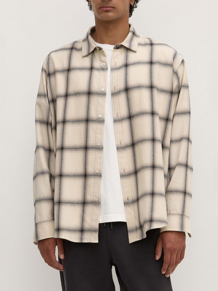 Assembly - Dylan Japanese Check Long Sleeve Shirt - Cream / Grey – Abicus