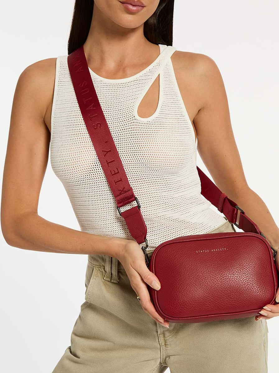Status Anxiety - Plunder Bag With Webbed Strap - Rouge – Abicus