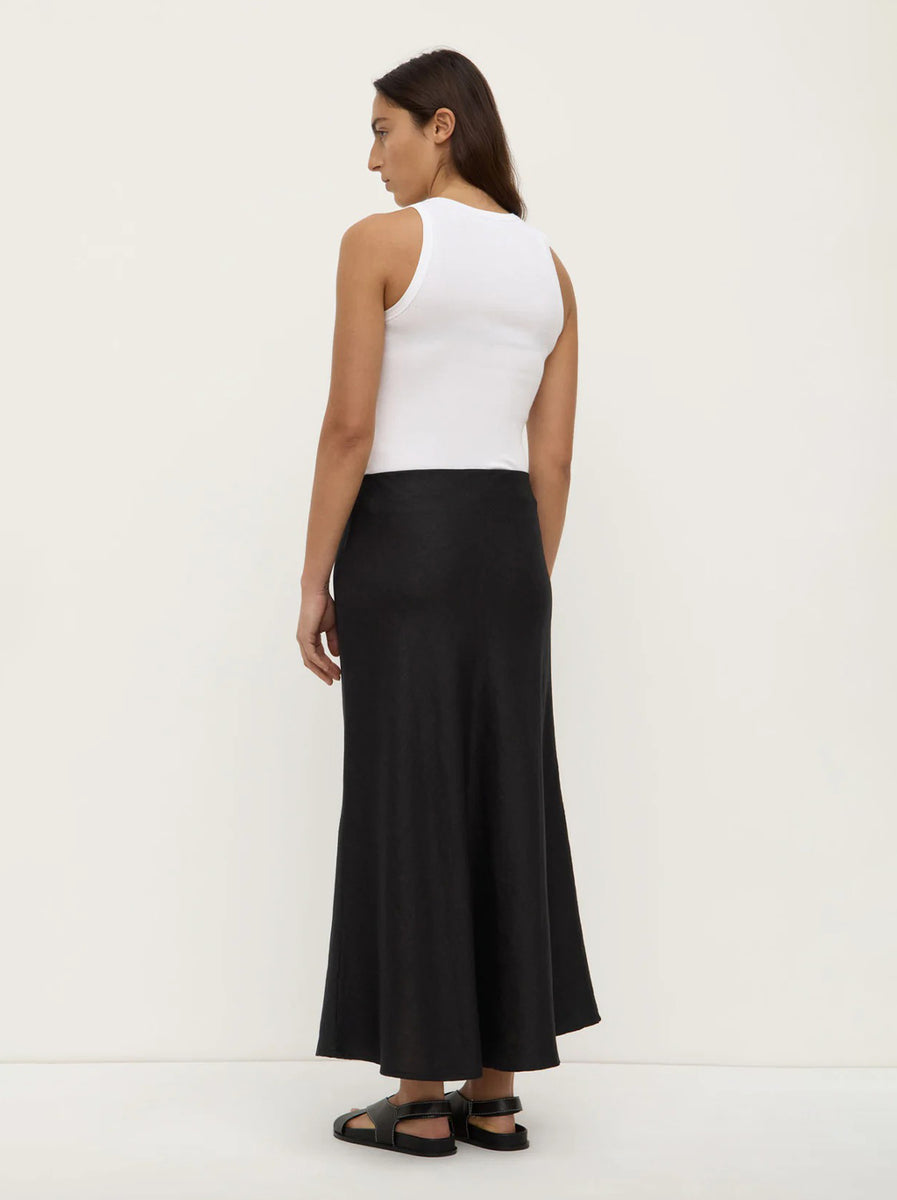 Assembly - Melody Linen Bias Skirt - Black – Abicus