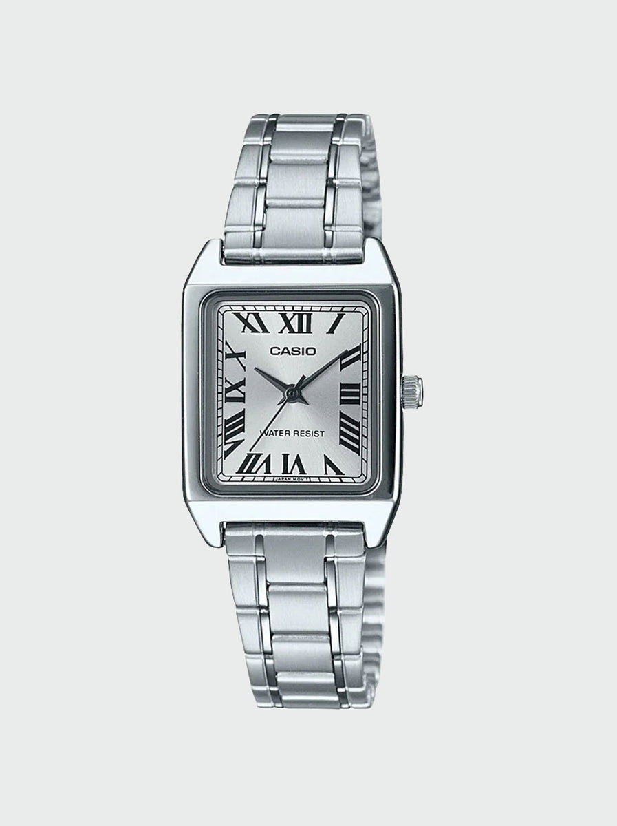 Casio - Silver Chrome Plated Analogue Watch - Silver (LTPV007D-7B) – Abicus