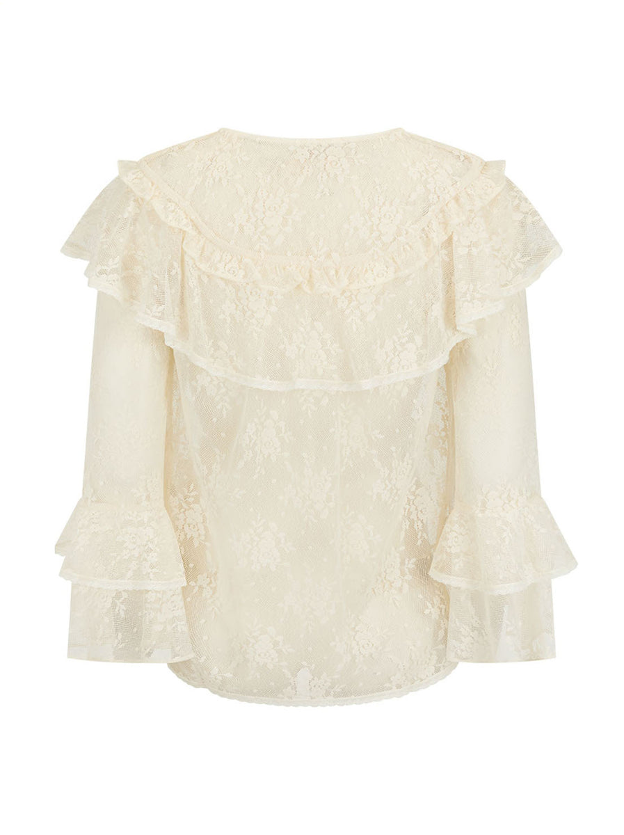 Spell - Labyrinth Lace Blouse - Cloud Cream – Abicus
