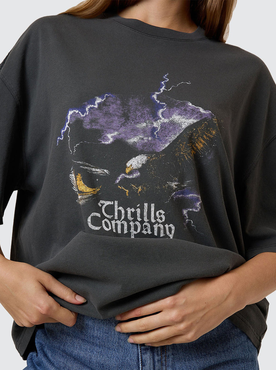 Thrills - Flight Risk Oversized Tee - Merch Black – Abicus