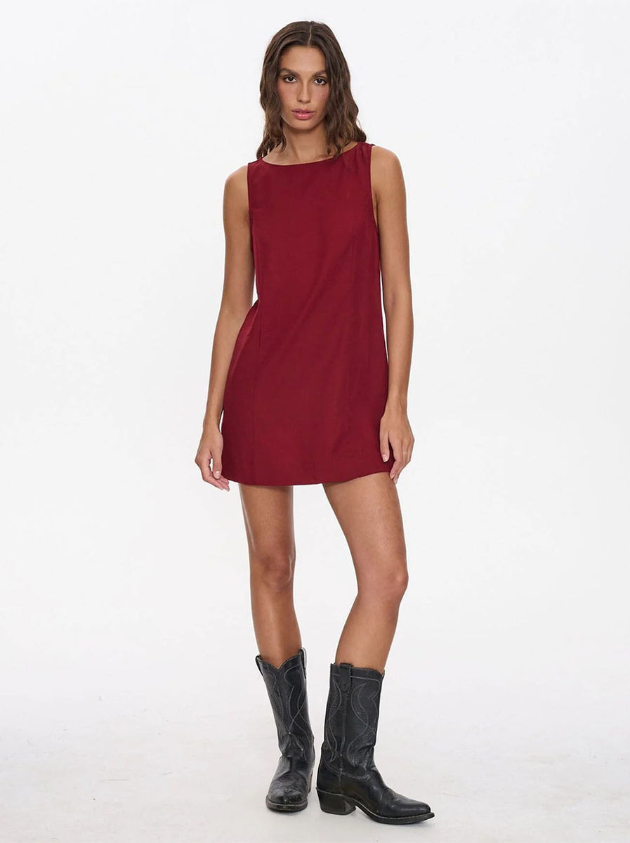 Thrills - Knox Mini Dress - Garnet Red – Abicus
