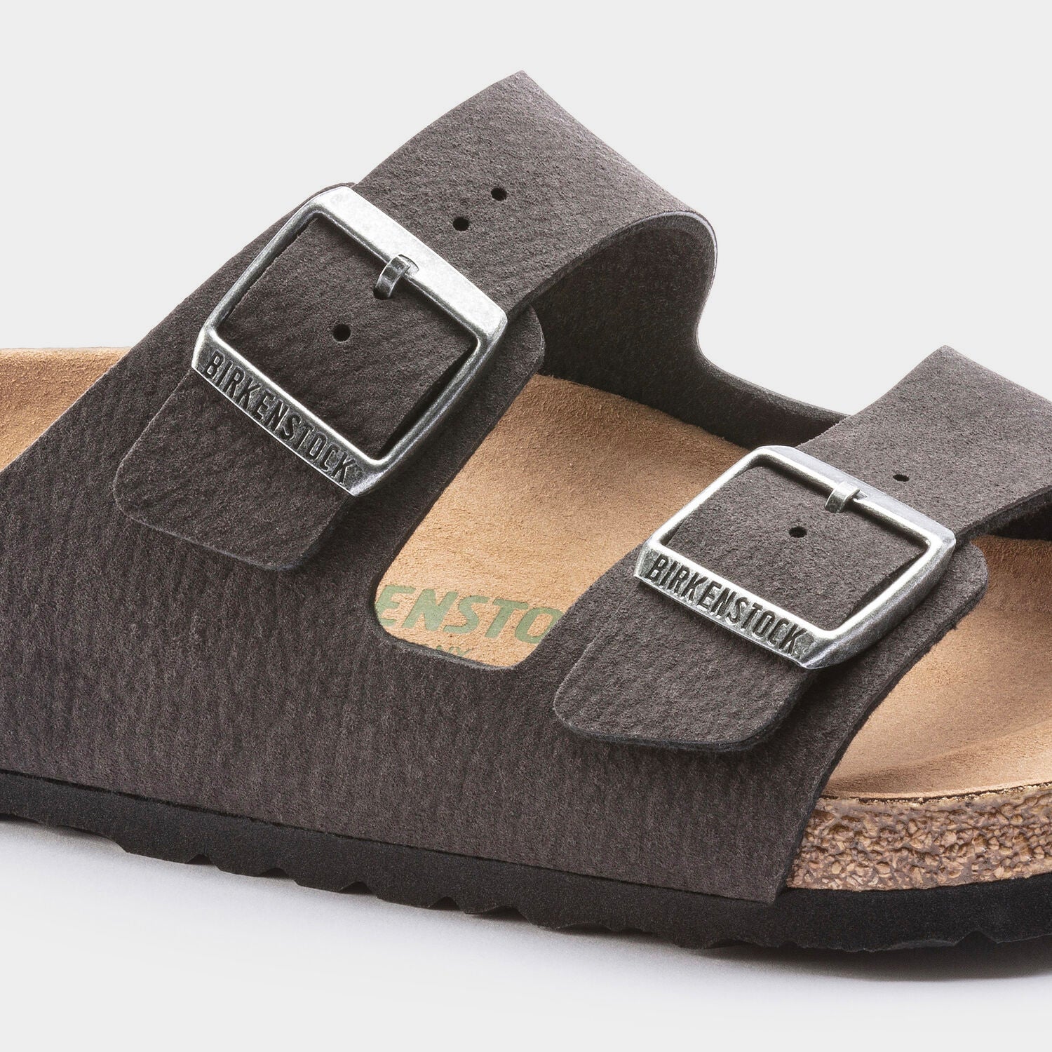 Birkenstock - Arizona - Vegan Birkibuc - Desert Dust Black - Narrow – Abicus